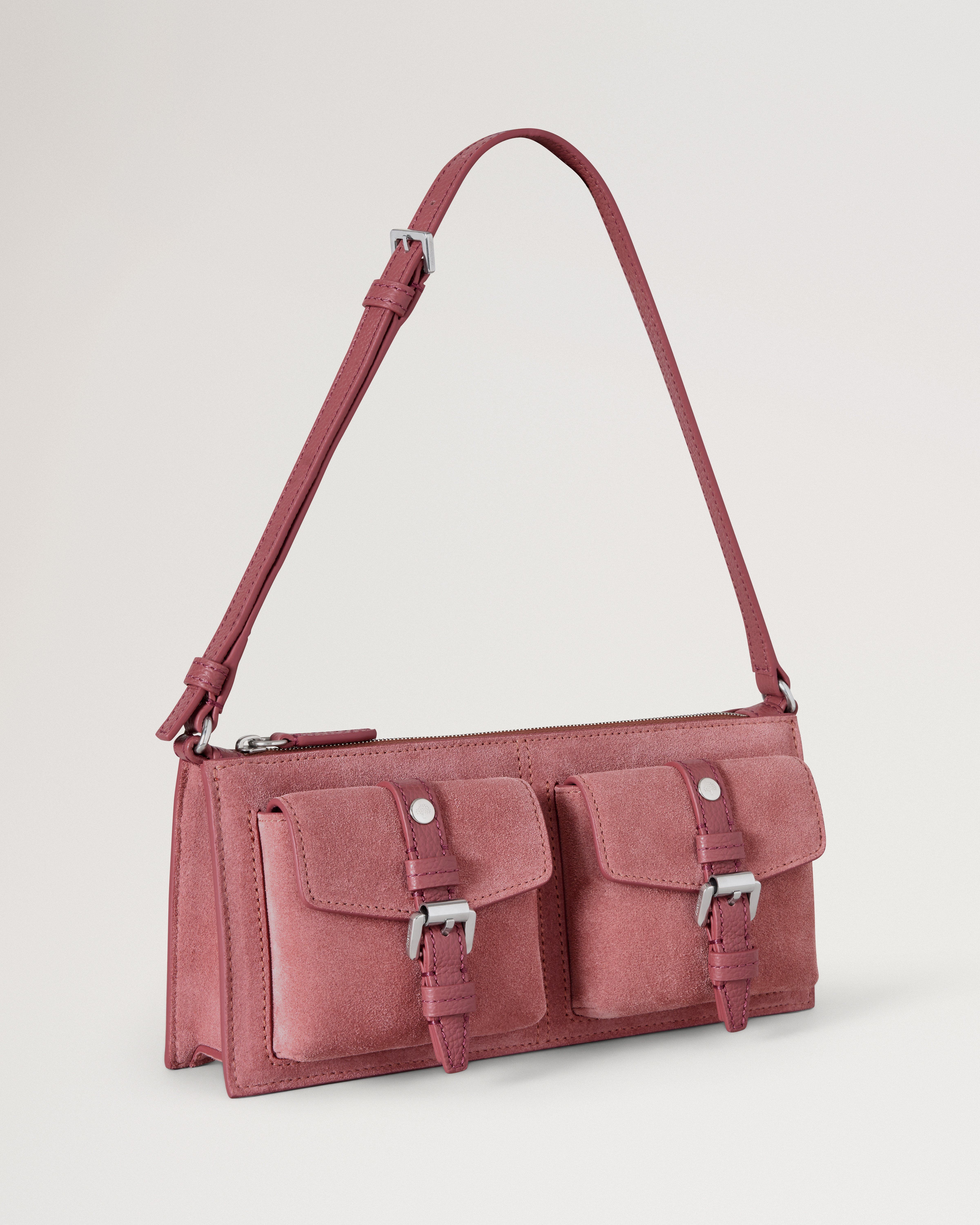 Mulberry | Mini Roxanne Shoulder Bag | Pink Scrumpy Suede | Roxanne