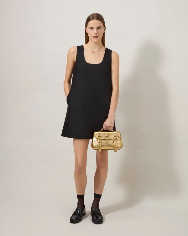 Mulberry | Mini Alexa | Somerset Gold Grainy Metallic | Women
