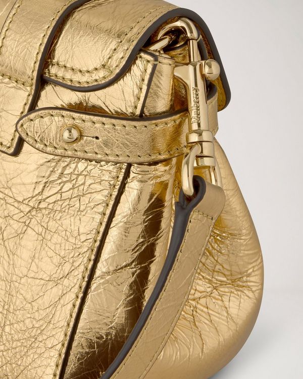 Mulberry | Mini Alexa | Somerset Gold Grainy Metallic | Women
