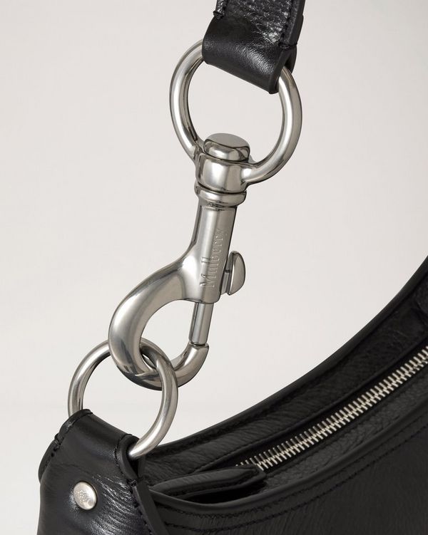 Mulberry | Small Hackney Shoulder Bag | Black High Shine Leather