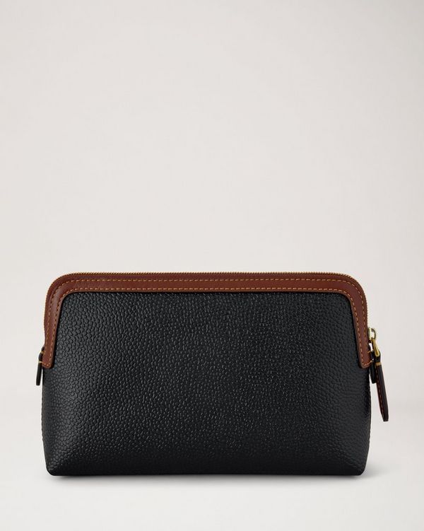 Mulberry | Small Cosmetic Pouch | Black & Cognac Bio Based Scotchgrain