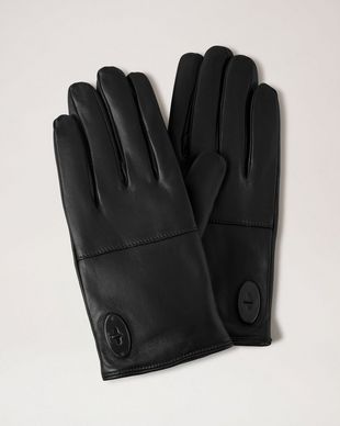 Mens Touchscreen Leather Gloves Black Leather Women Mulberry