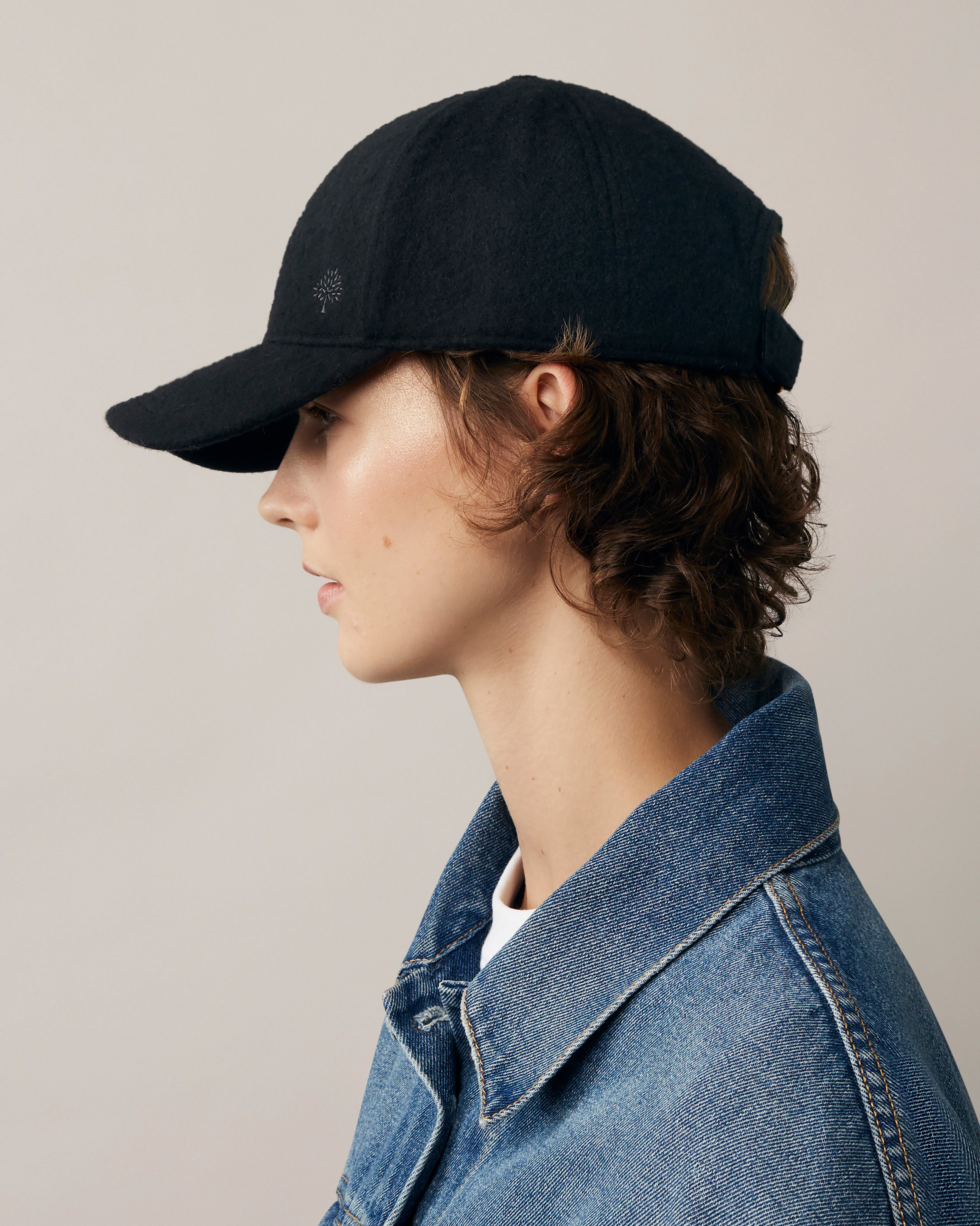 Tree Wool Baseball Cap | Black Merino Wool | Men | Mulberry