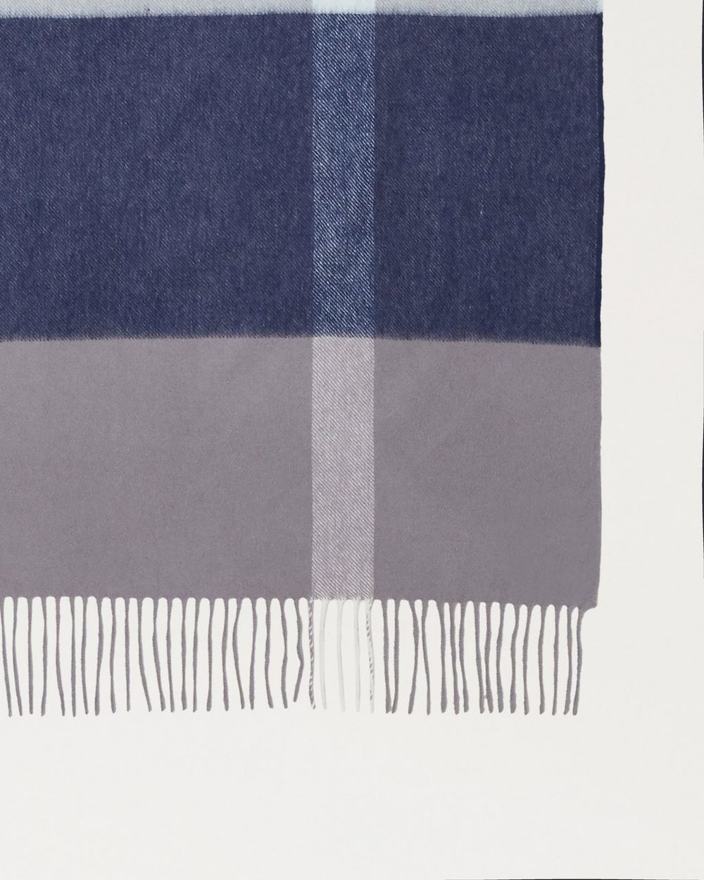 Large Check Merino Wool Scarf | Charcoal Merino Wool | Women | Mulberry