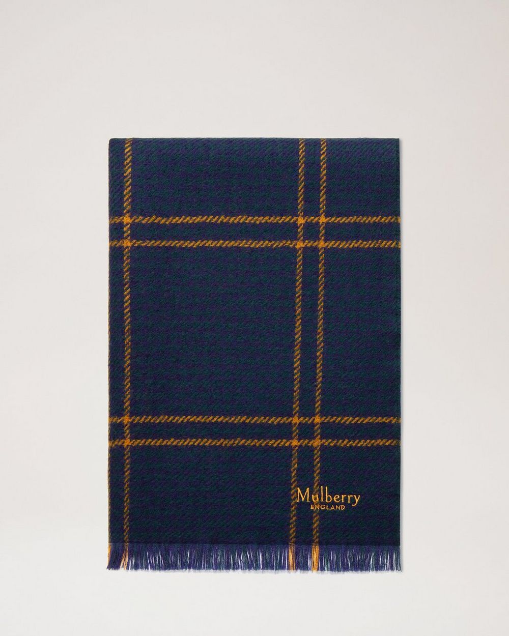 Reversible TriColour Check Scarf | Mulberry Green Lambswool | Women ...