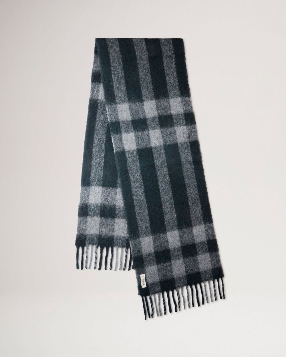 Alpaca Blend Check Scarf | Mulberry Green Alpaca Wool Blend | Women ...