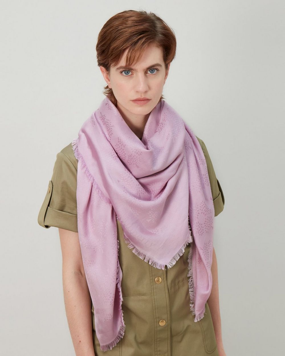 Mulberry Tree Square | Lilac Blossom Cotton Silk Blend | Women | Mulberry