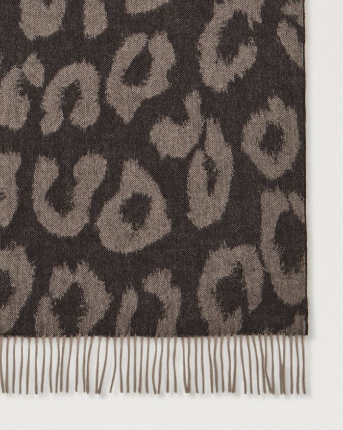 Mulberry | Leopard Merino Wool Scarf | Ebony & Maple Merino Wool