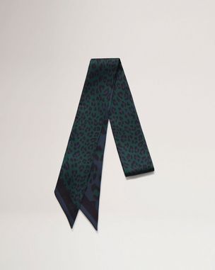 Logo Skinny Scarf | Mulberry Green & Acrylic Green Recycled Polyester ...
