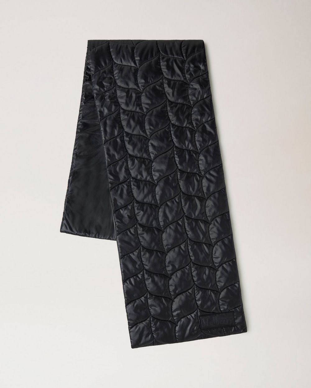 Softie Quilted Nylon Scarf | Black Recycled Nylon | Softie Outerwear ...