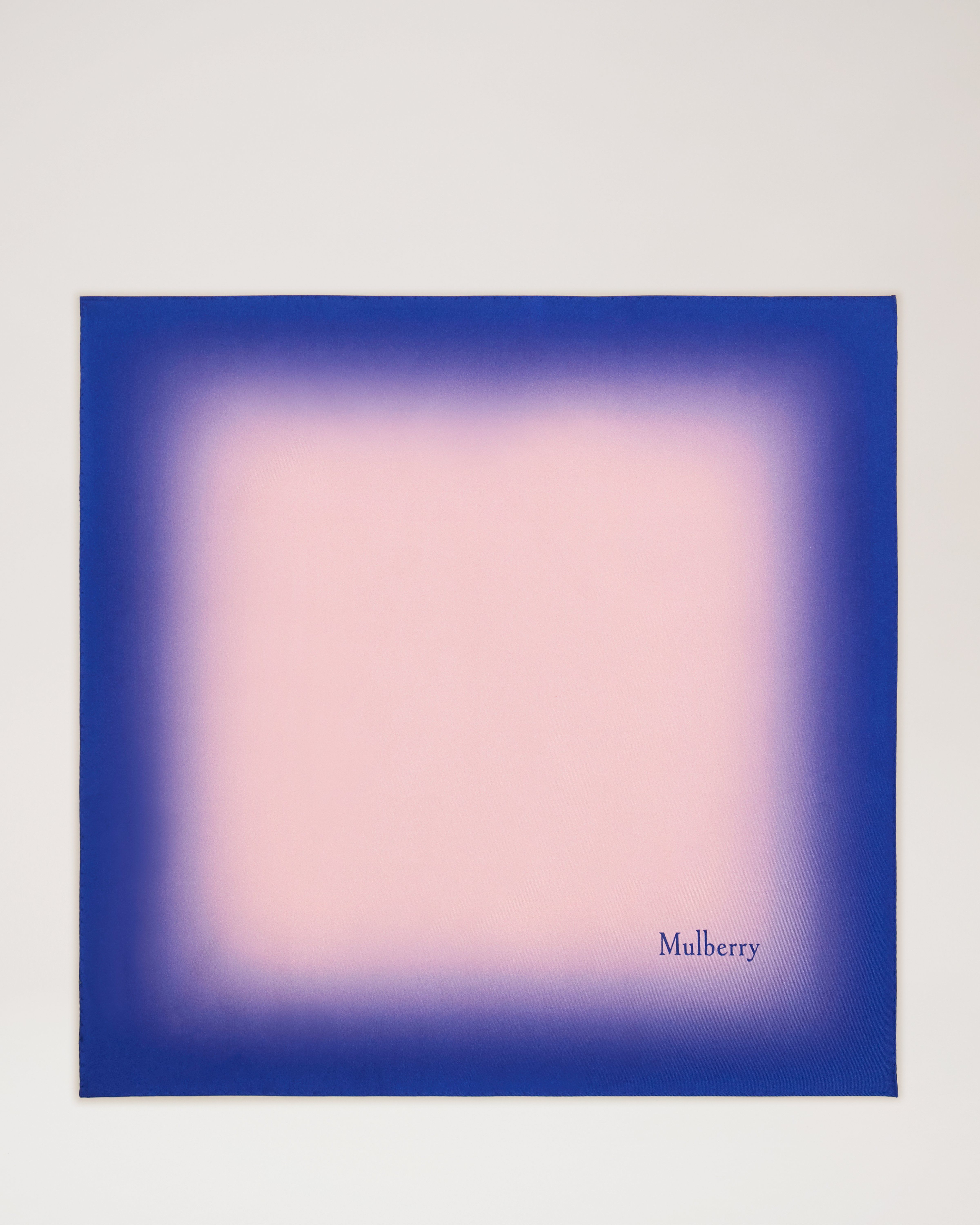 Soft Border Square | Powder Rose- Pigment Blue 100% Silk Twill | Women ...