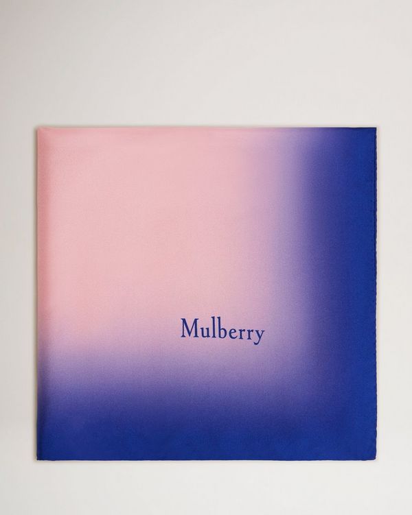 Soft Border Square | Powder Rose- Pigment Blue 100% Silk Twill | Women ...