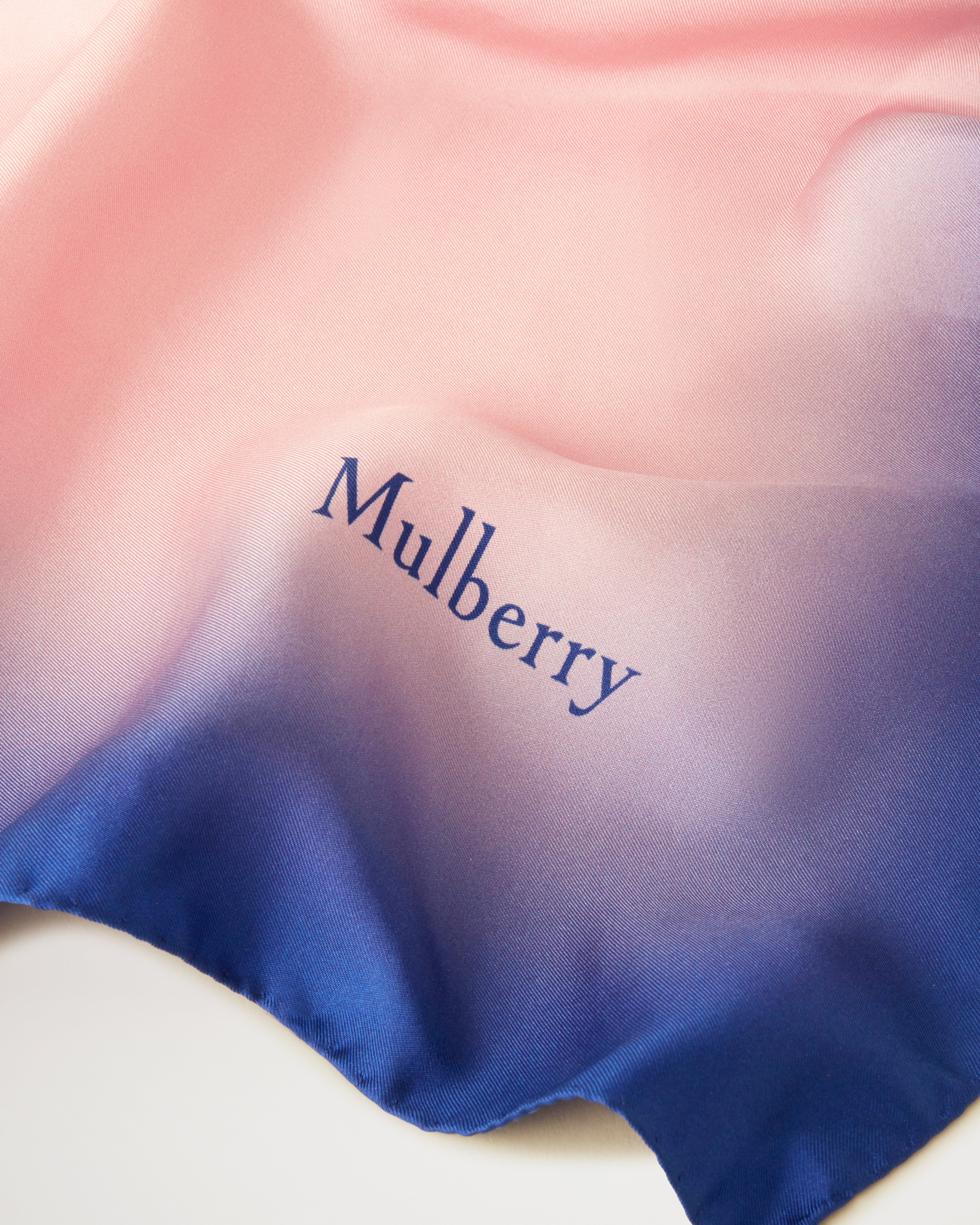 Soft Border Square | Powder Rose- Pigment Blue 100% Silk Twill | Women ...