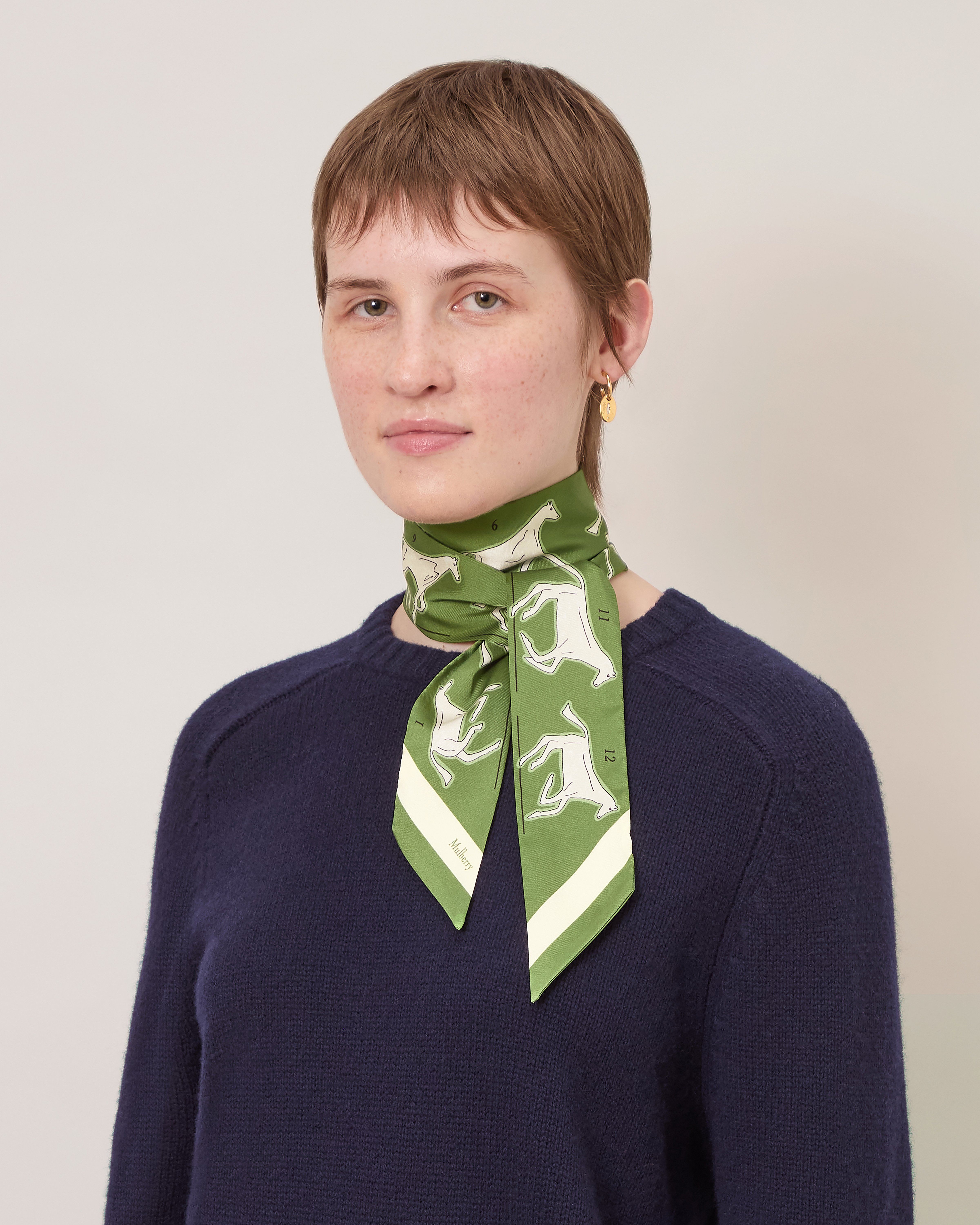 Mulberry | Skinny Scarf - Chalk Horse | Fern Recycled Polyester