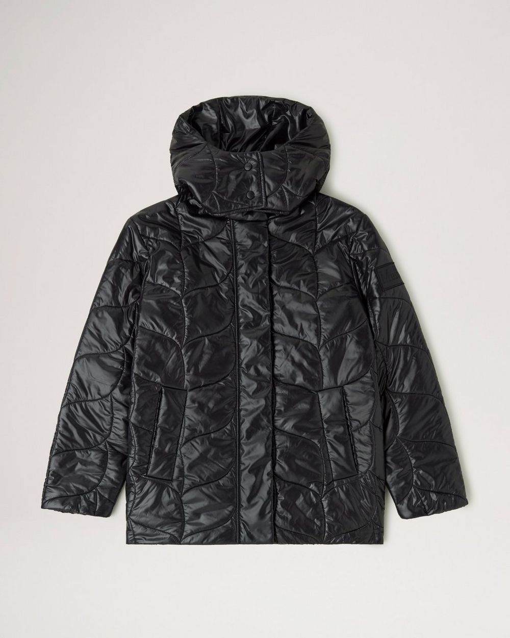 Softie Quilted Hooded Puffer Jacket | Black Recycled Nylon | Softie ...