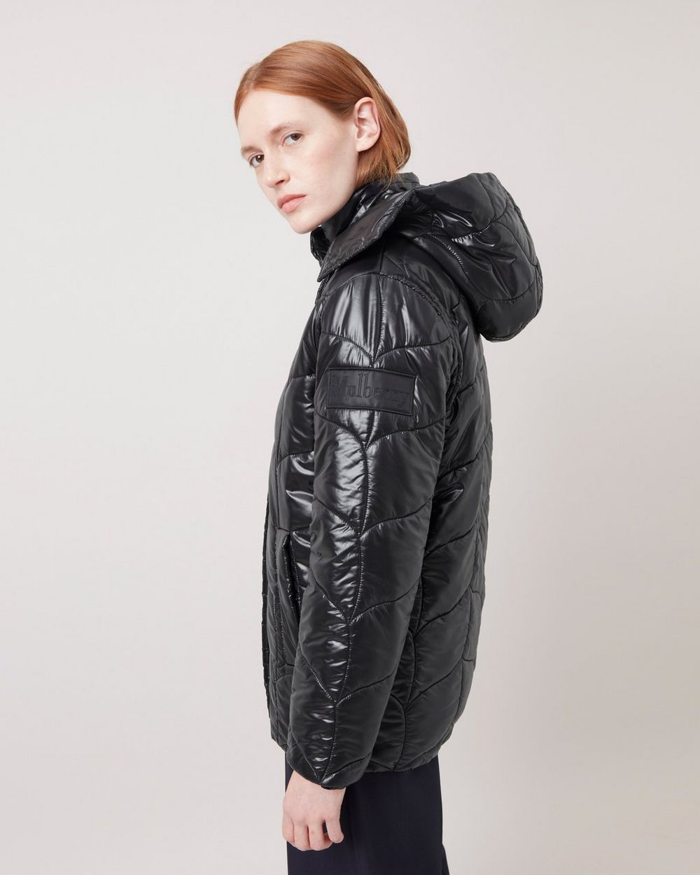 Softie Quilted Hooded Puffer Jacket | Black Recycled Nylon | Softie ...