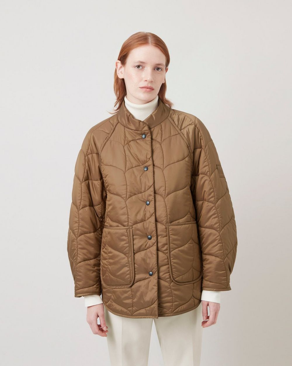 Softie Quilted Shell Jacket | Tobacco Brown Recycled Nylon | Softie ...