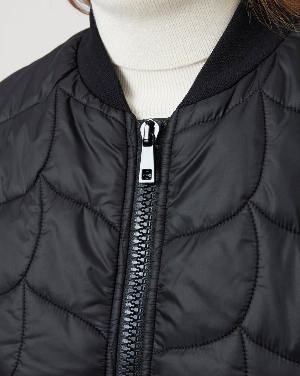 Softie Quilted Bomber | Black Recycled Nylon | Softie Outerwear Capsule ...