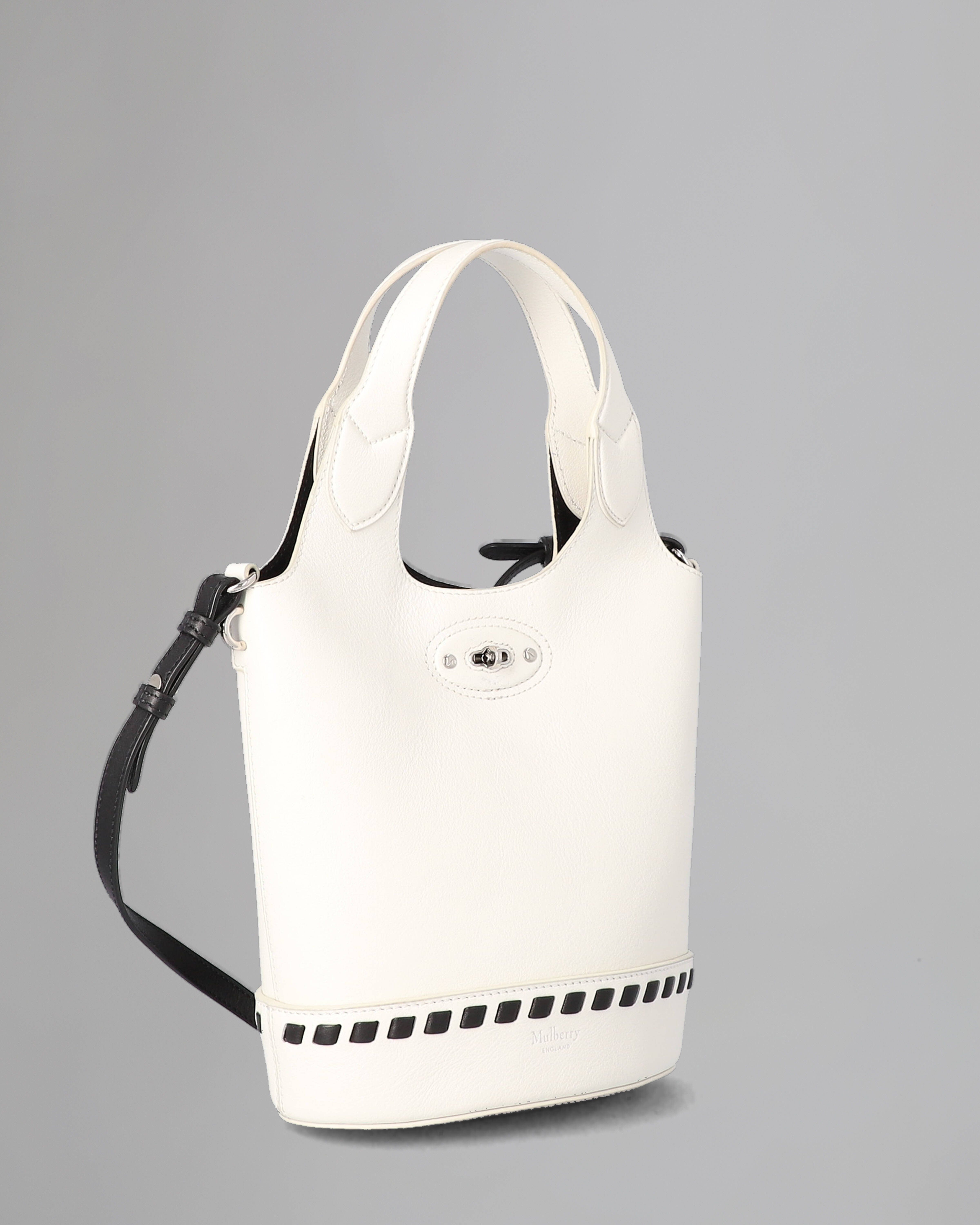 Small Lily Tote | Pre-Loved | Black & White Whip Stitch | Pre-Loved ...