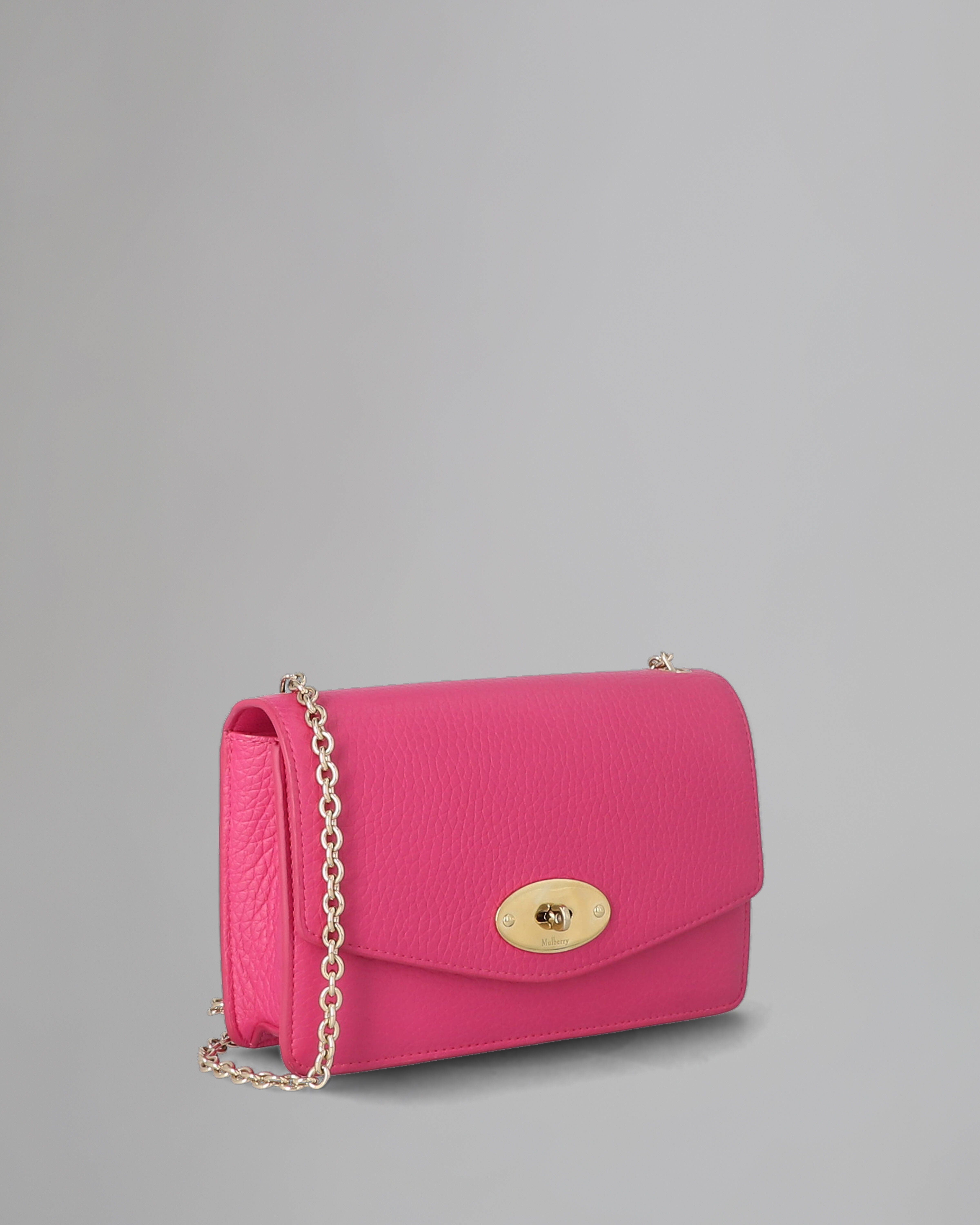 Small Darley | Pre-Loved | Mulberry Pink Heavy Grain | Pre-Loved Bags ...