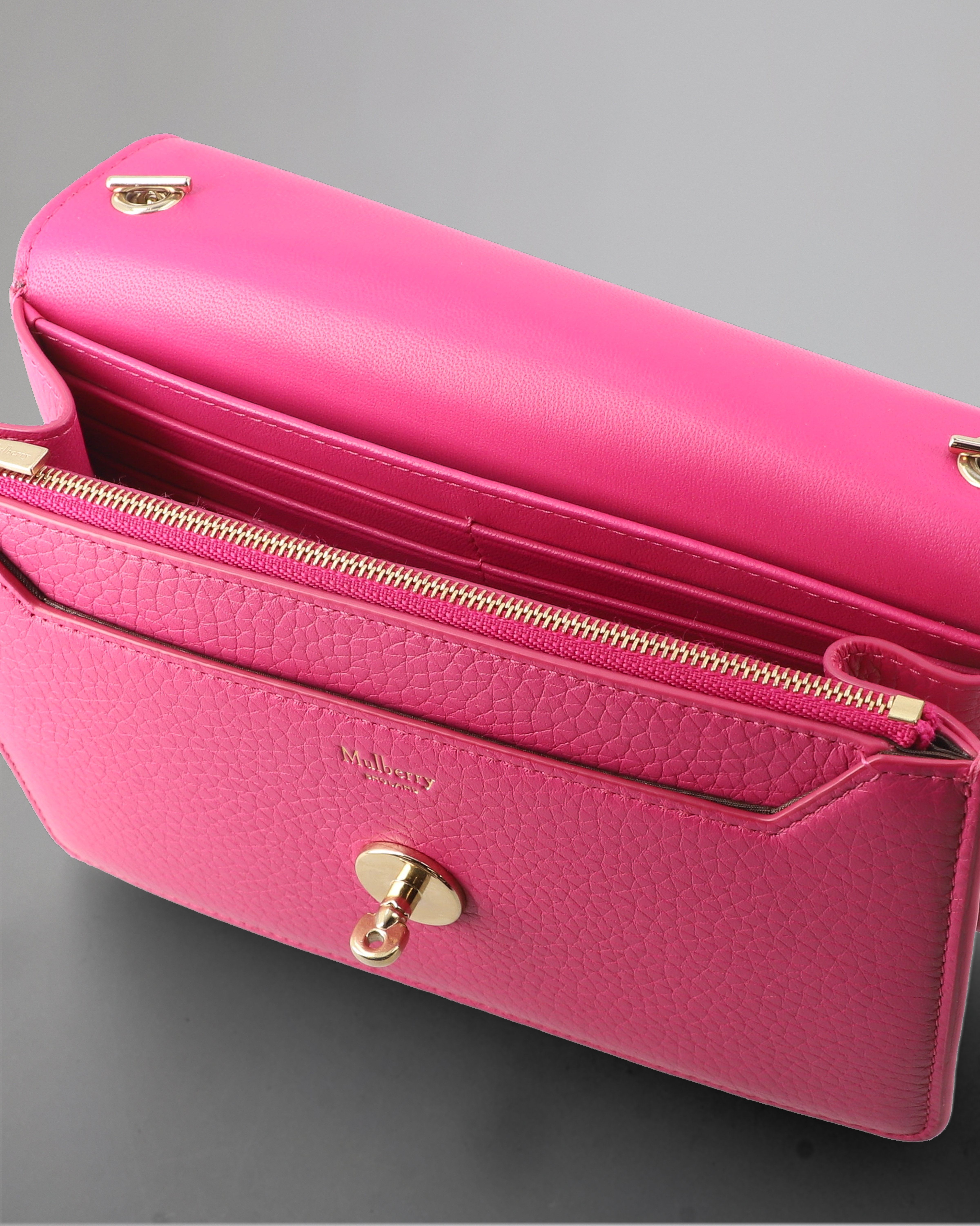 Small Darley | Pre-Loved | Mulberry Pink Heavy Grain | Pre-Loved Bags ...