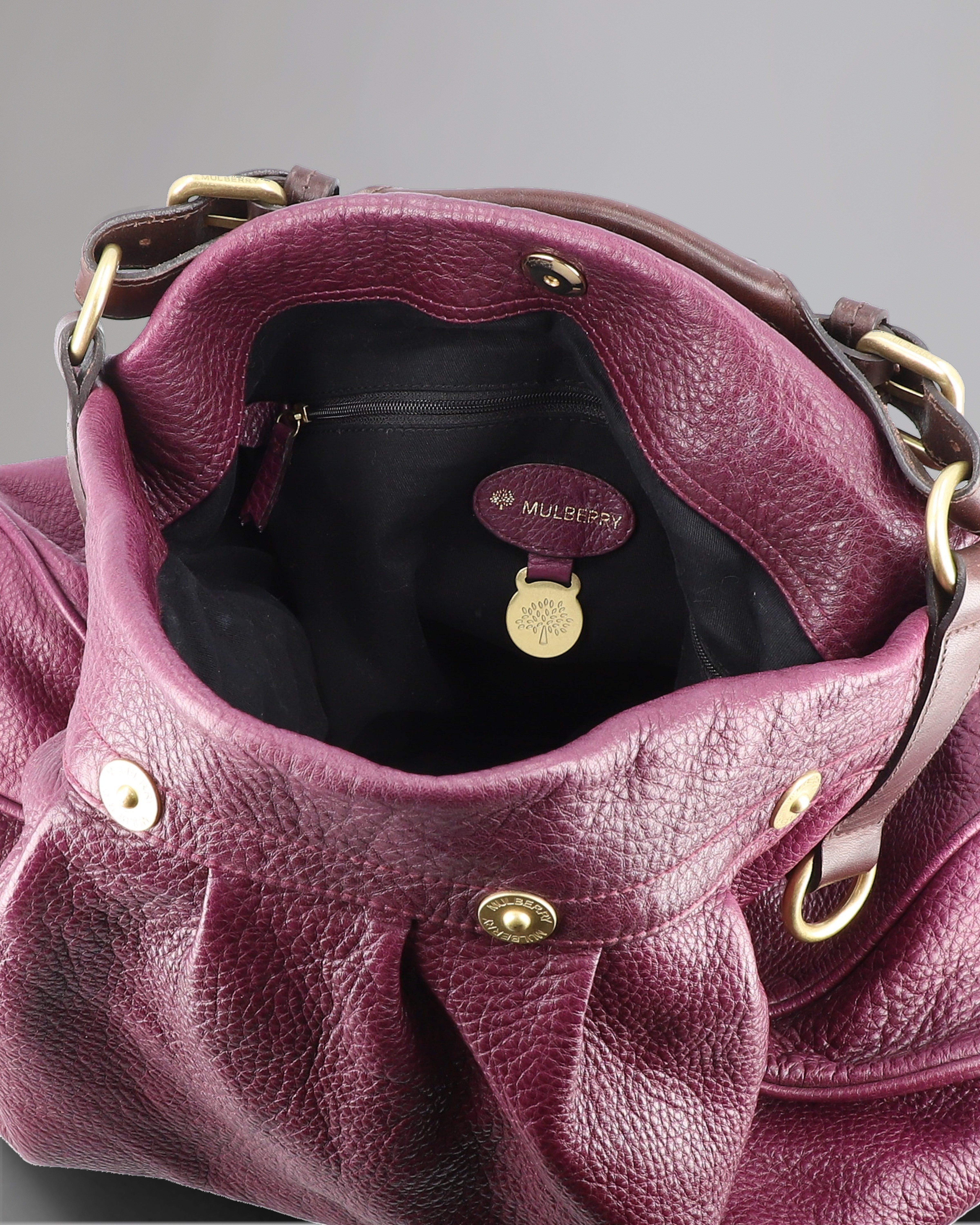 Mulberry | Mitzy Hobo | Pre-Loved | Rouge Noir Pebbled | Pre-Loved Bags