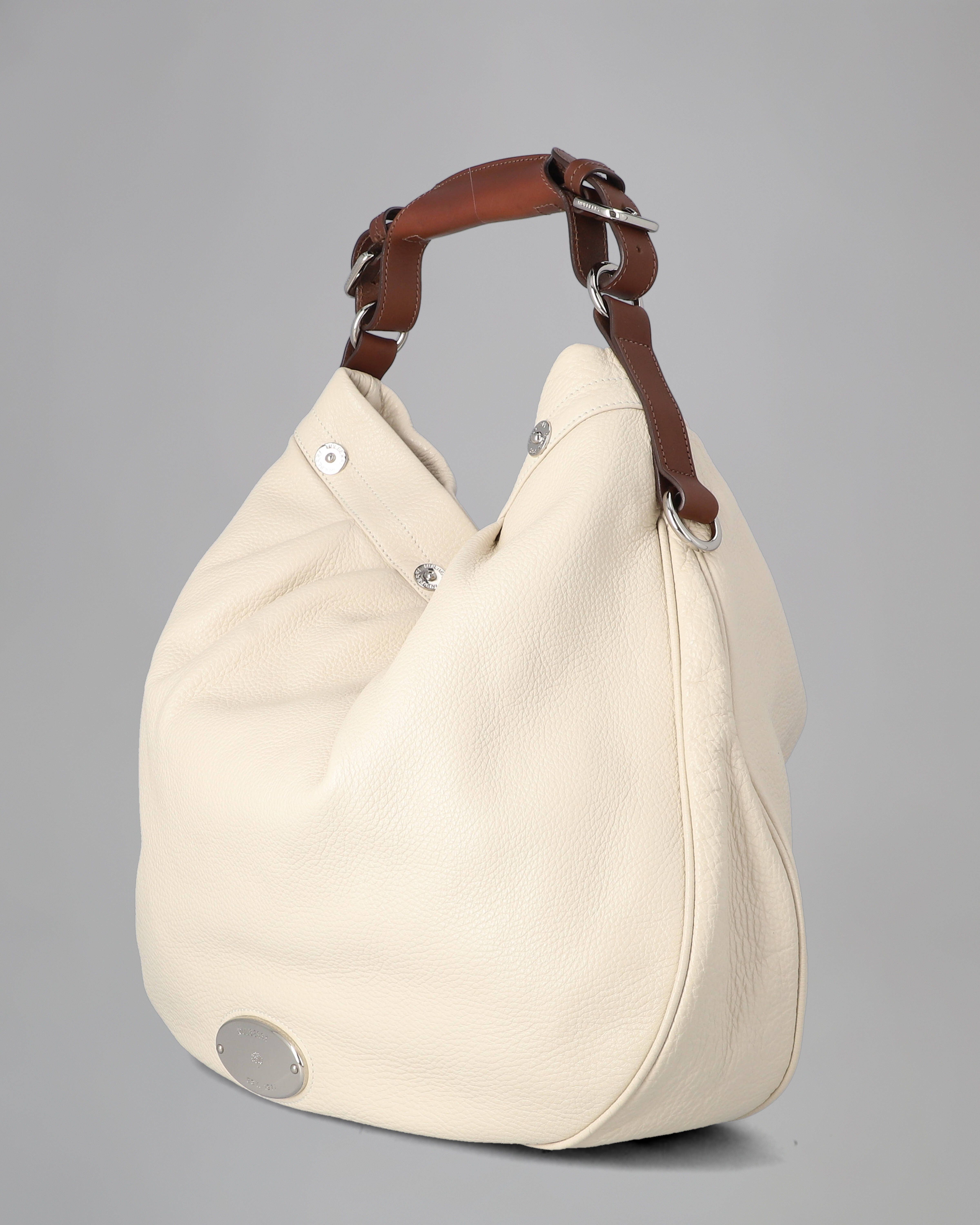 Mitzy Hobo | Pre-Loved | Petticoat White Pebbled Leather | Pre-Loved ...