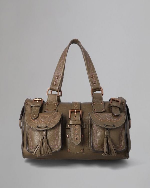 Tassel Roxanne | Pre-Loved | Khaki Soft Grain Leather | Pre-Loved Bags ...