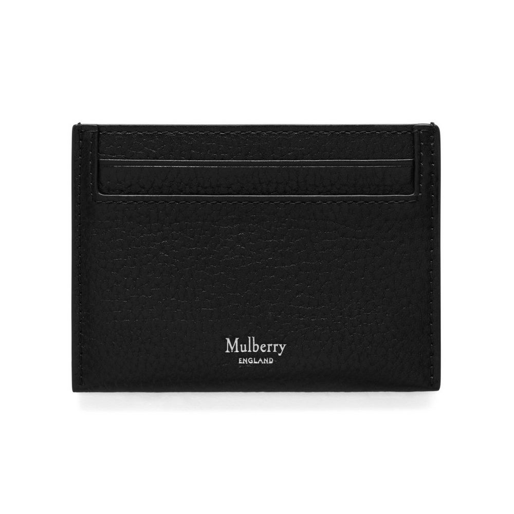 Credit Card Slip | Black Natural Grain Leather | Family | Mulberry