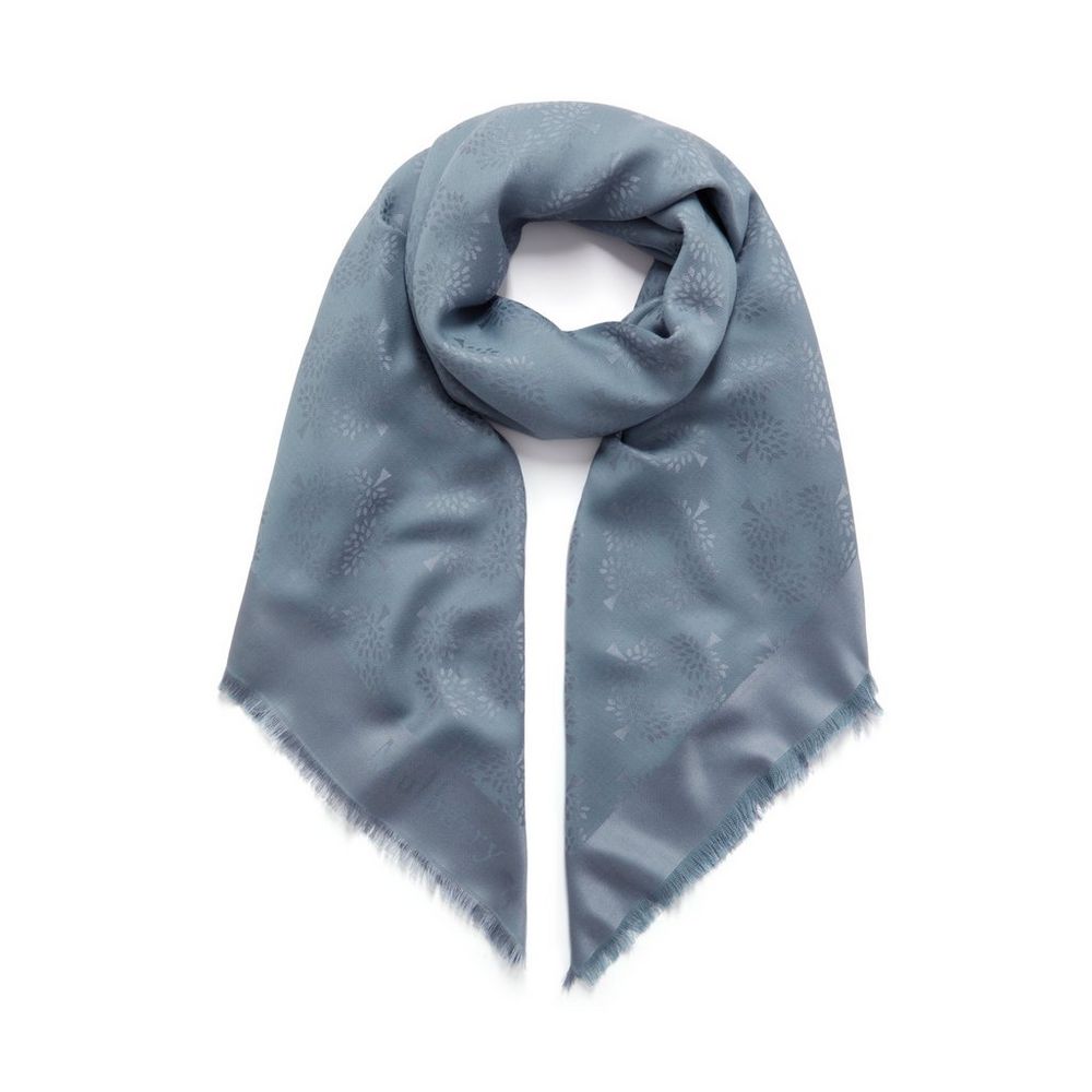 Mulberry Tree Square | Blue & Grey Silk Cotton | Family | Mulberry